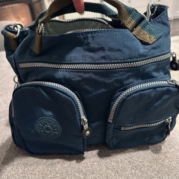 Kipling | Bags | Kipling Erasto Blue Brown Womens Travel Bag Crossbody ...